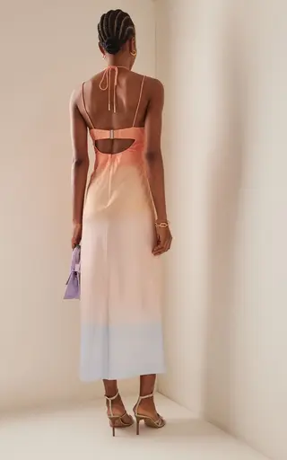 Significant Other Karli Cutout Ombre Satin Maxi Slip Dress In Multi - 50%  Off | Editorialist