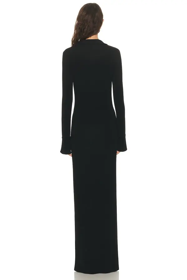 Eterne Georgia Maxi Shirt Dress - Black | Editorialist