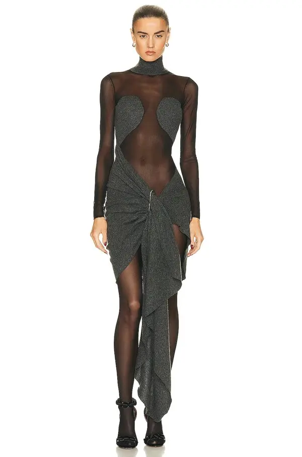 Alaïa Wl Sheer Dress In Grey