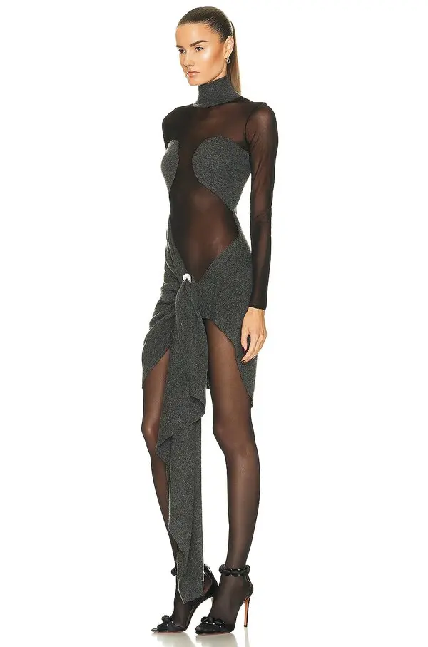 Alaïa Wl Sheer Dress In Grey