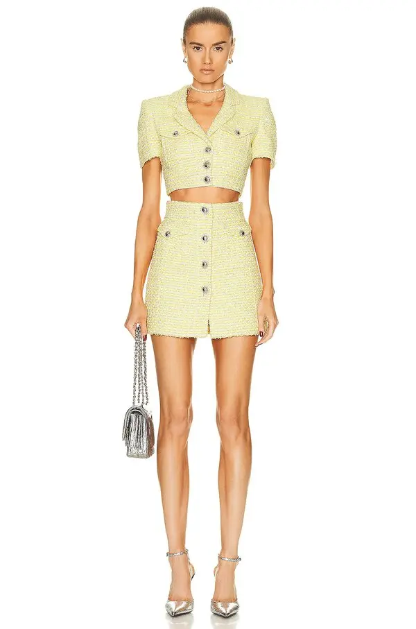 Alessandra Rich Tweed Mini Skirt