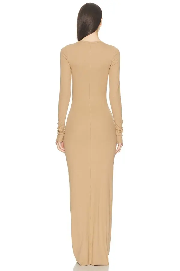 Eterne Long Sleeve Crewneck Maxi Dress - Taupe