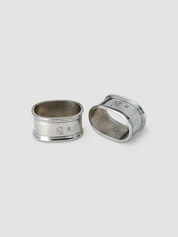 MATCH Pewter Oval Napkin Ring Pair - One-color