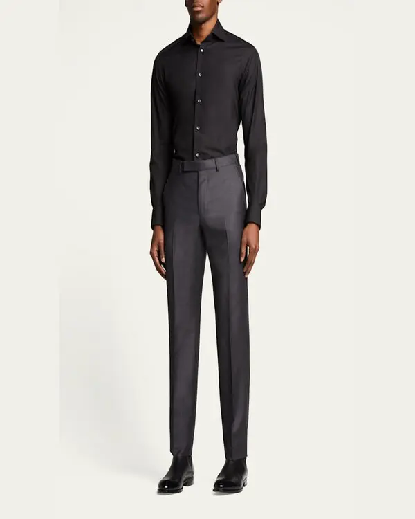 Zegna Trofeo Wool Trousers - Gray