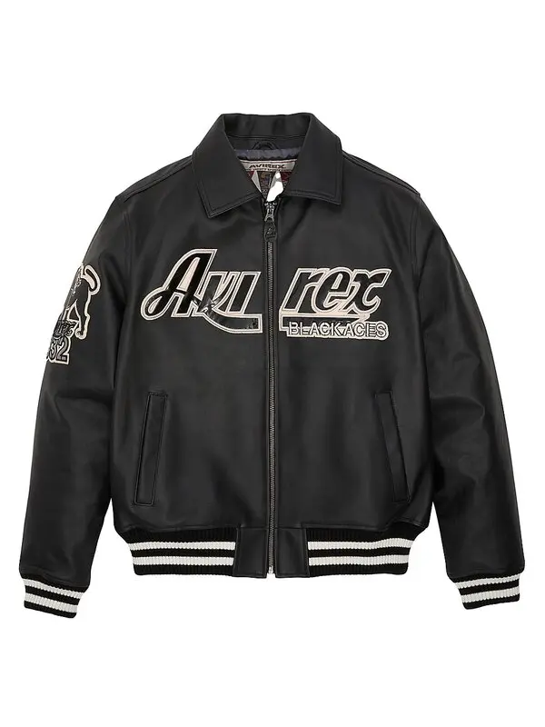 Avirex Aces A2 Leather Jacket In Black - 48% Off | Editorialist