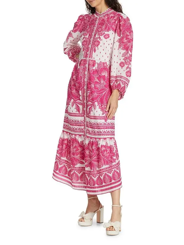 chinese dress ladies Farm Rio Sand Foliage Sketch Maxi Dress, Foliage Sketch Sand / Xs main image 0