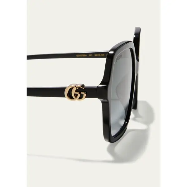 Gucci Oversize Rectangle Acetate Sunglasses