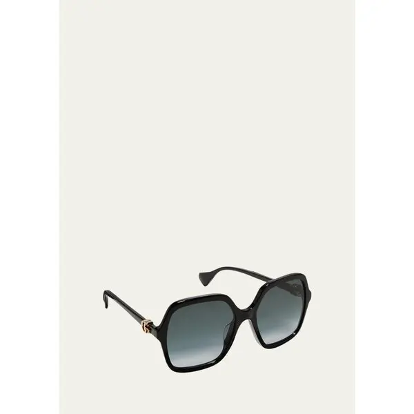 Gucci Oversize Rectangle Acetate Sunglasses