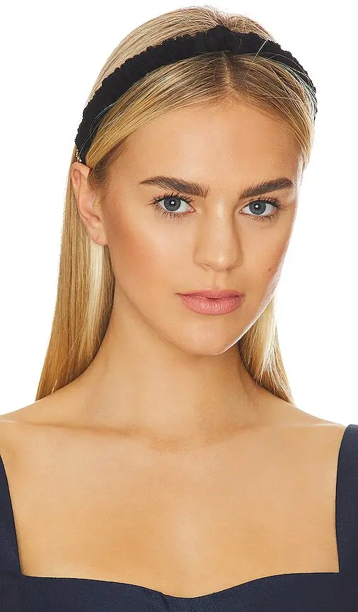 Lele Sadoughi Jessie Terry Headband In Black In Jet - 4% Off  display picture 2
