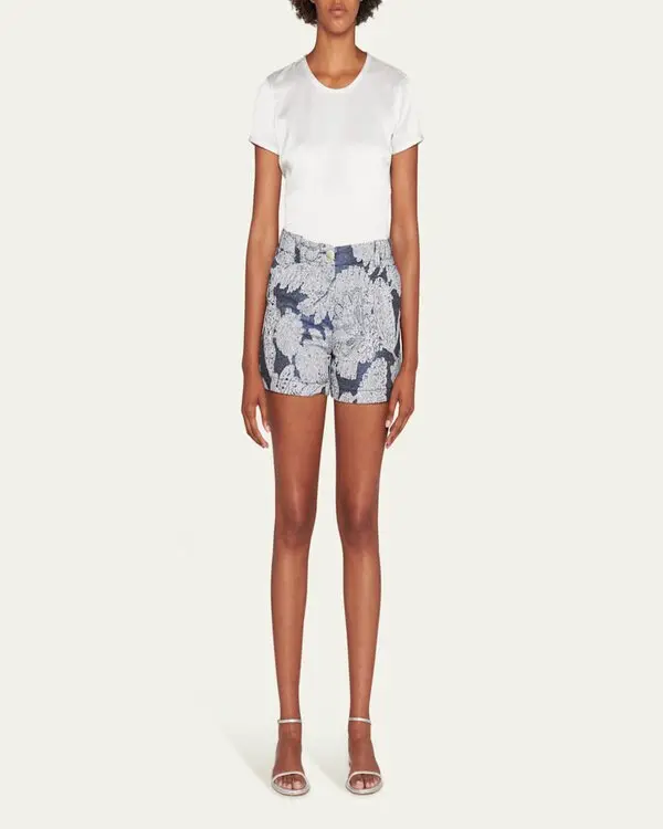 Giorgio Armani Paisley Intarsia High-rise Shorts