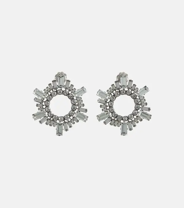Amina Muaddi Begum Mini Embellished Earrings - Silver