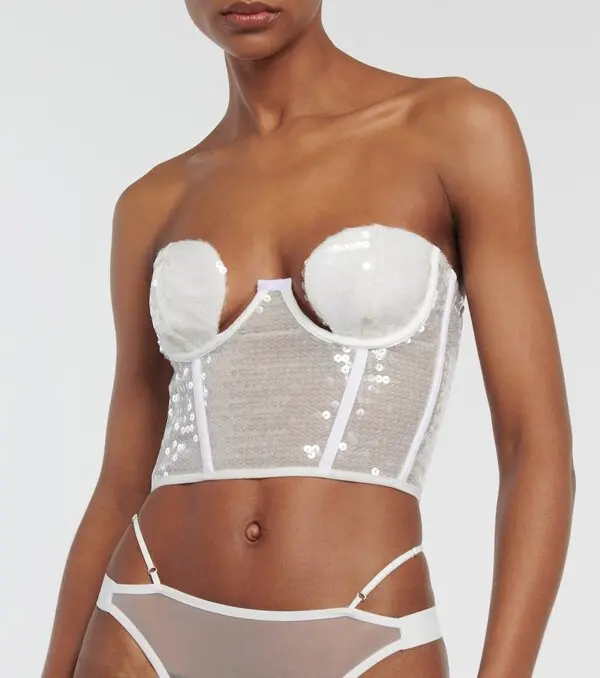 NENSI DOJAKA Bridal Sequined Bustier