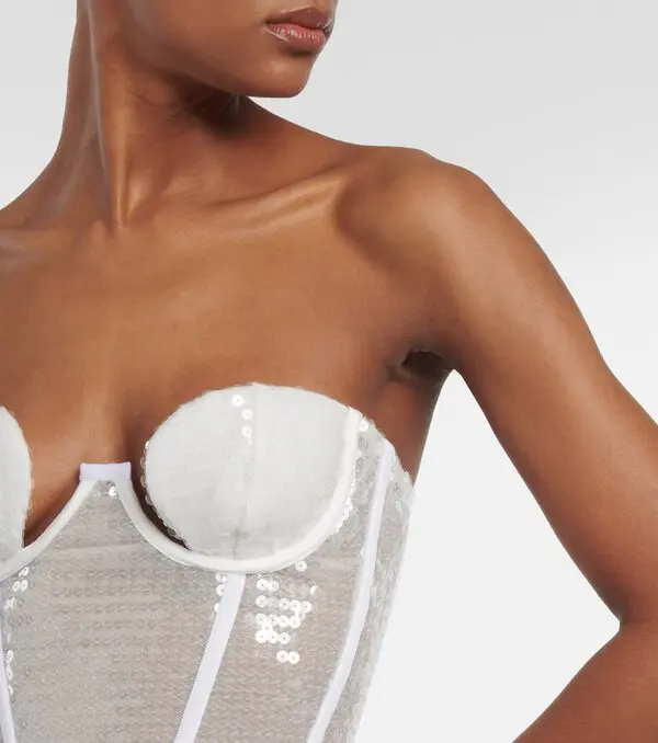 NENSI DOJAKA Bridal Sequined Bustier