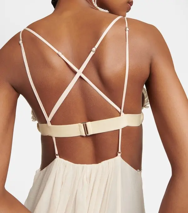 NENSI DOJAKA Bridal Cutout Silk Gown