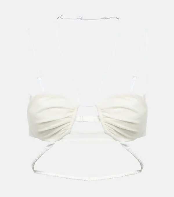 NENSI DOJAKA Bridal Chiffon Bra - White