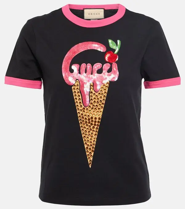 Gucci Embellished Cotton T-shirt