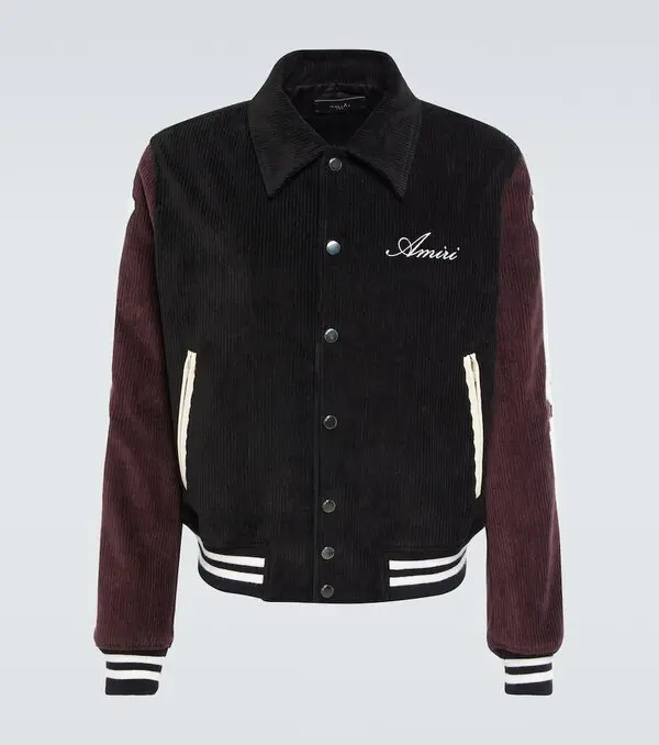 Amiri Corduroy Varsity Jacket - Black