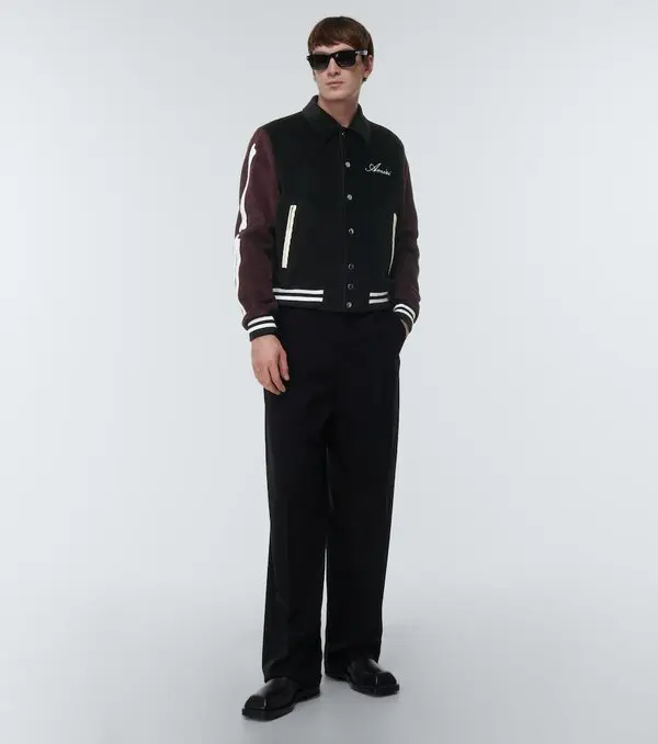 Amiri Corduroy Varsity Jacket - Black