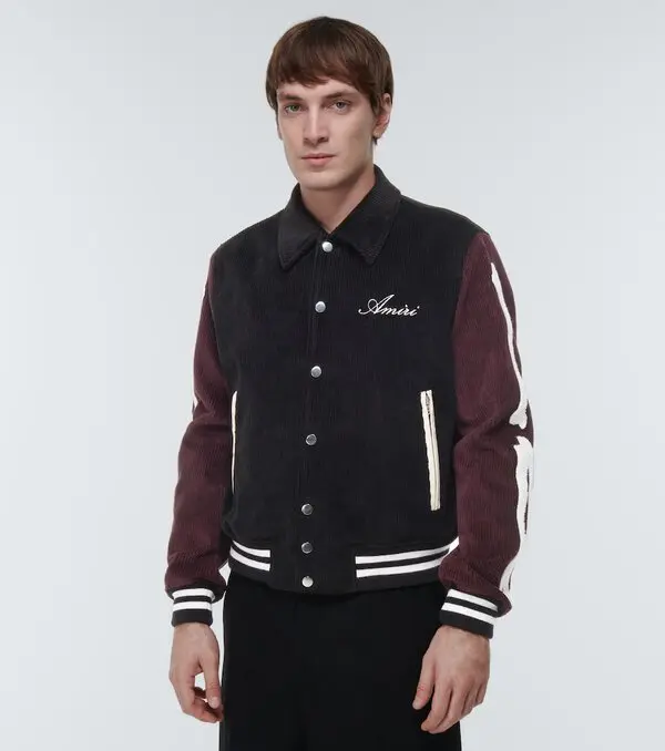 Amiri Corduroy Varsity Jacket - Black