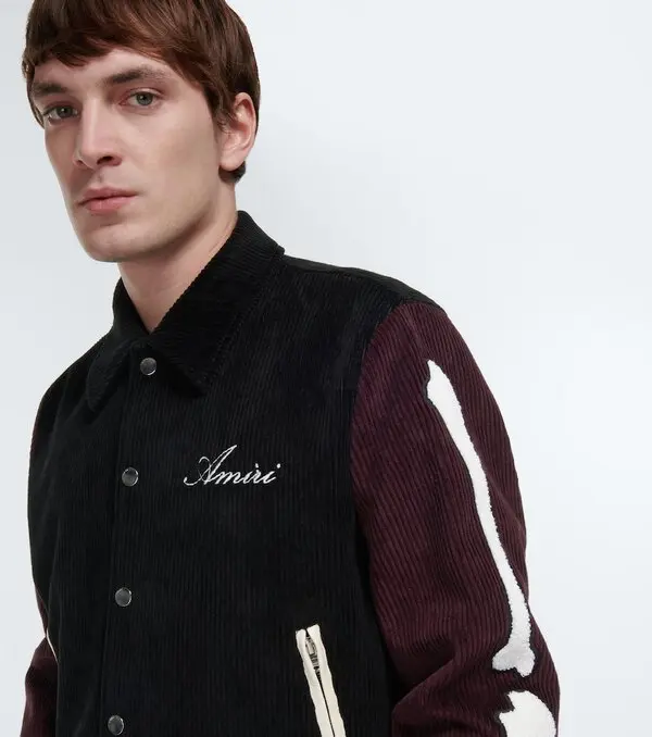Amiri Corduroy Varsity Jacket In Black - 40% Off | Editorialist
