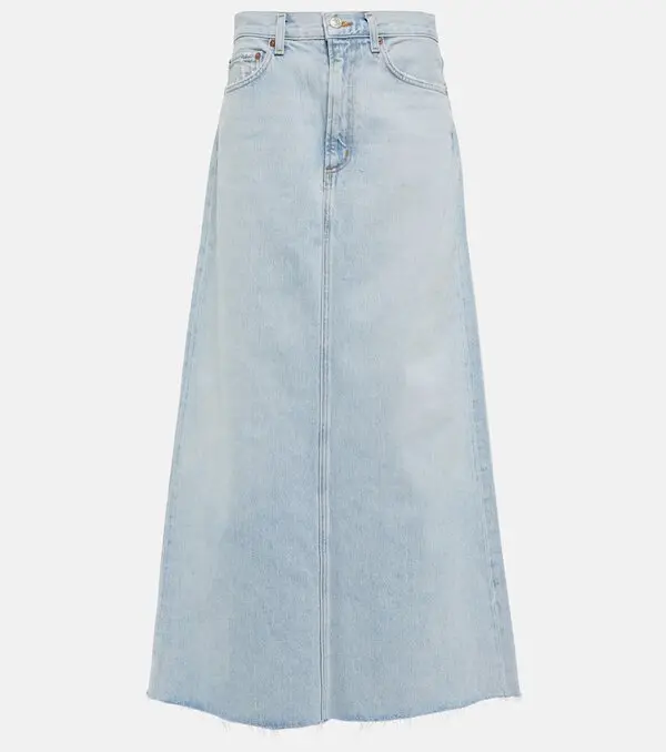 AGOLDE Hilla Denim Maxi Skirt - Blue