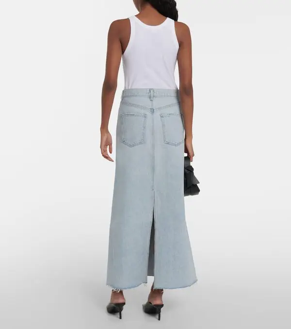 AGOLDE Hilla Denim Maxi Skirt - Blue