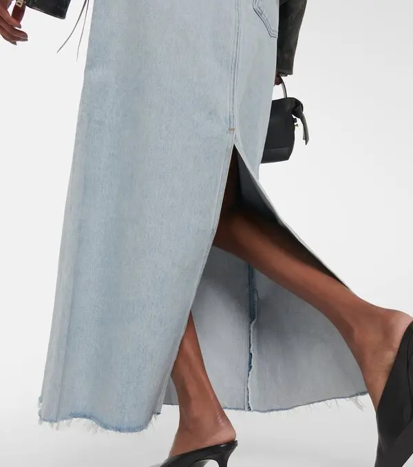 AGOLDE Hilla Denim Maxi Skirt - Blue