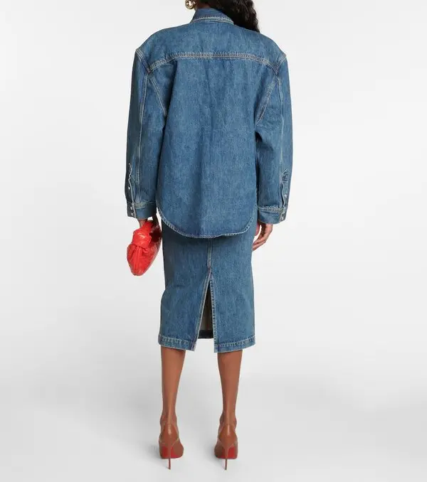 Wardrobe.NYC Oversized Denim Trucker Jacket - Blue