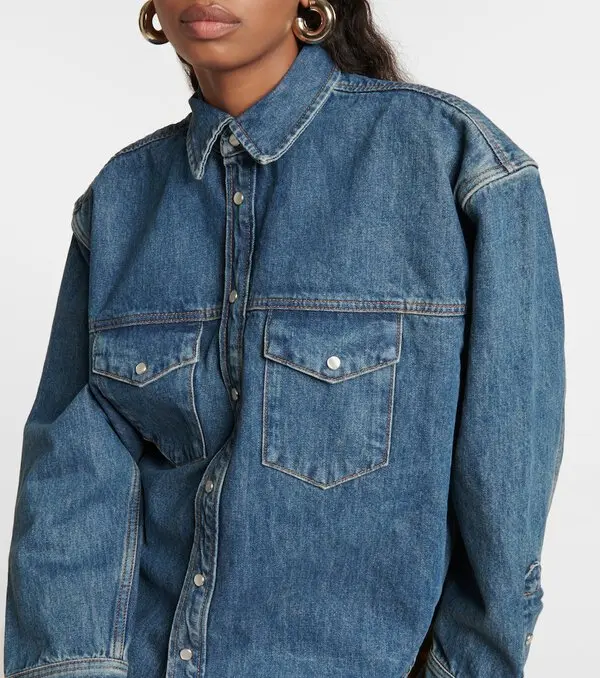 Wardrobe.NYC Oversized Denim Trucker Jacket - Blue