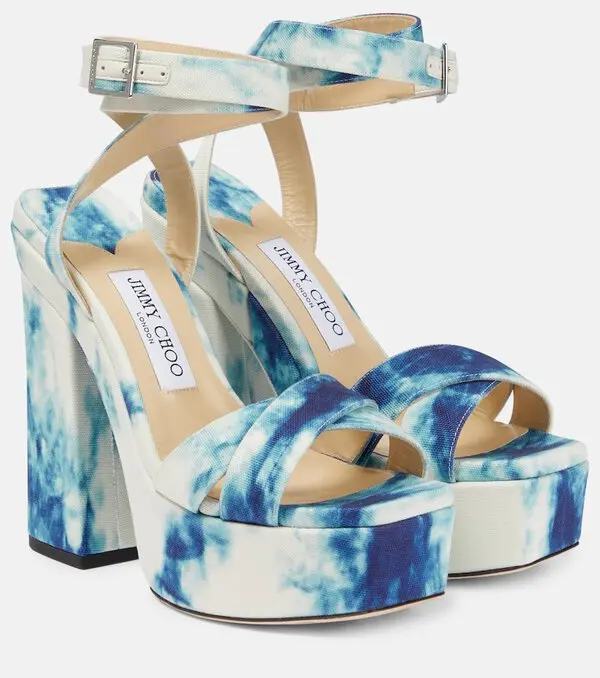 JIMMY CHOO Gaia Platform Sandals - Multicoloured