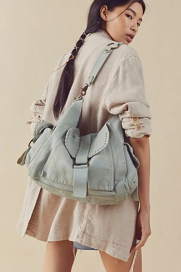 Free People We The Free Leigh Distressed Leather Hobo Bag