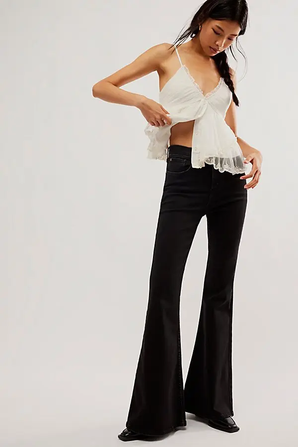 LEEM High-rise Ever Fit Flare Jeans - Black Avery