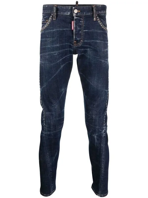 Dsquared2 Stud-embellished Skinny Jeans - Blue