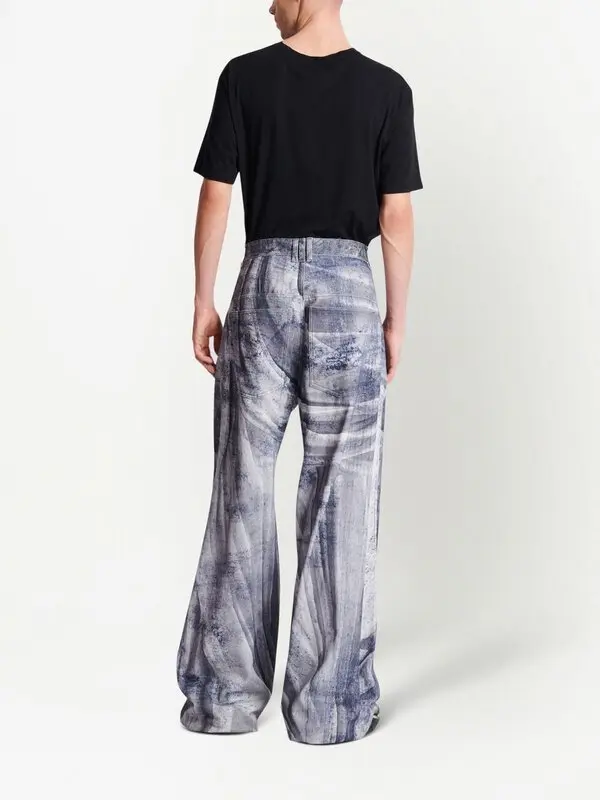 Balmain Graphic-print Wide-leg Jeans