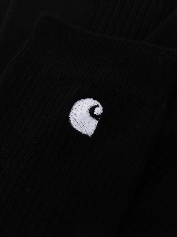 Carhartt Work In Progress Embroidered Logo Knitted Socks - Black