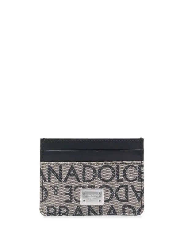 Dolce & Gabbana Logo Jacquard Card Holder - Black