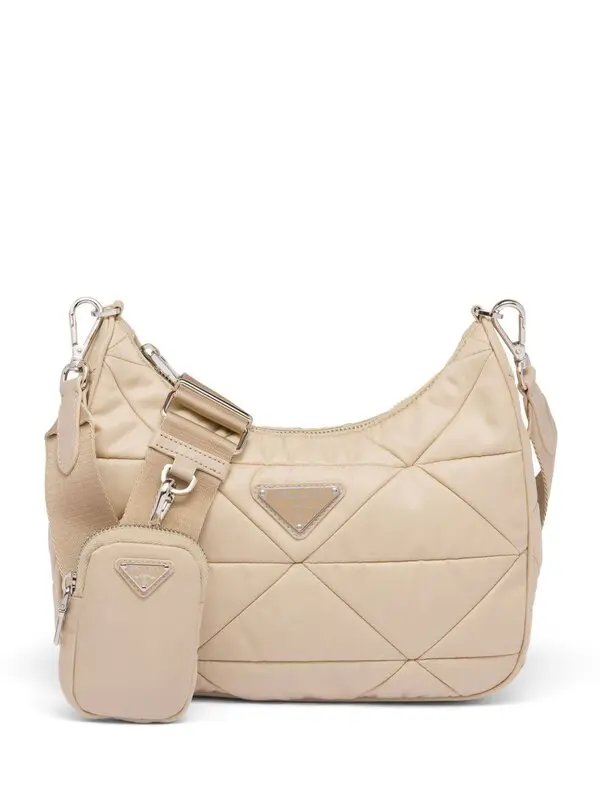 Prada Padded Re-nylon Shoulder Bag - Neutrals