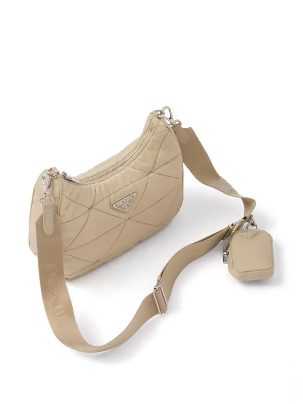 Prada Padded Re-nylon Shoulder Bag - Neutrals