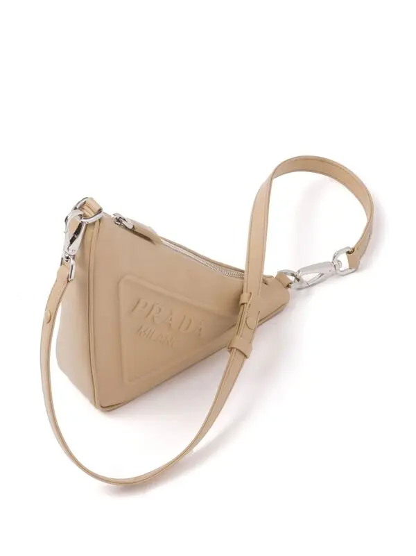 Prada Triangle Leather Mini Bag - Neutrals | Editorialist display picture 1