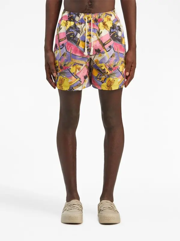 Palm Angels Miami Pattern Swim Shorts - Black