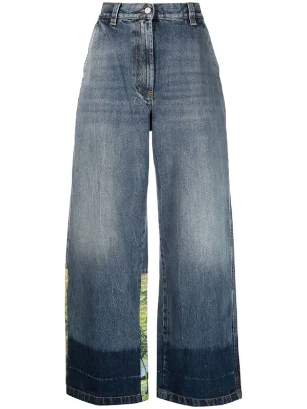 Palm Angels Sunrise Panelled Wide-leg Jeans