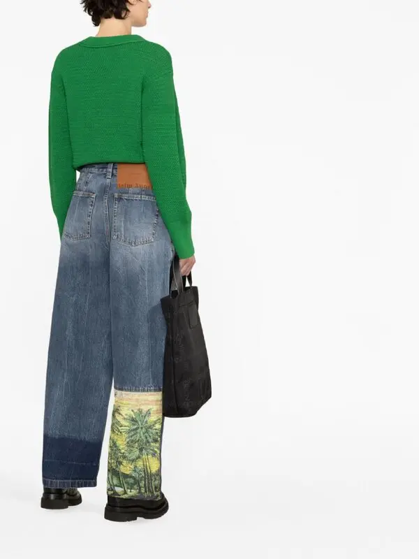 Palm Angels Sunrise Panelled Wide-leg Jeans