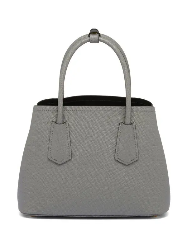 Prada Double Saffiano Leather Tote Bag Grey Editorialist