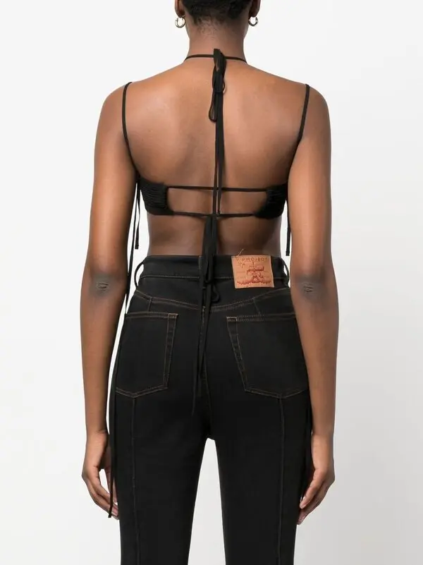 ANDREĀDAMO Ribbed Halterneck Top