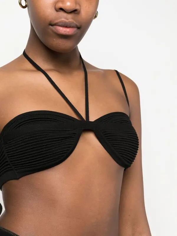 ANDREĀDAMO Ribbed Halterneck Top