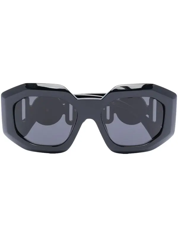 Versace Oversized Geometric Sunglasses - Black