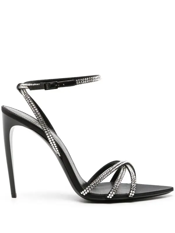 Saint Laurent Ava 105mm Rhinestone Sandals