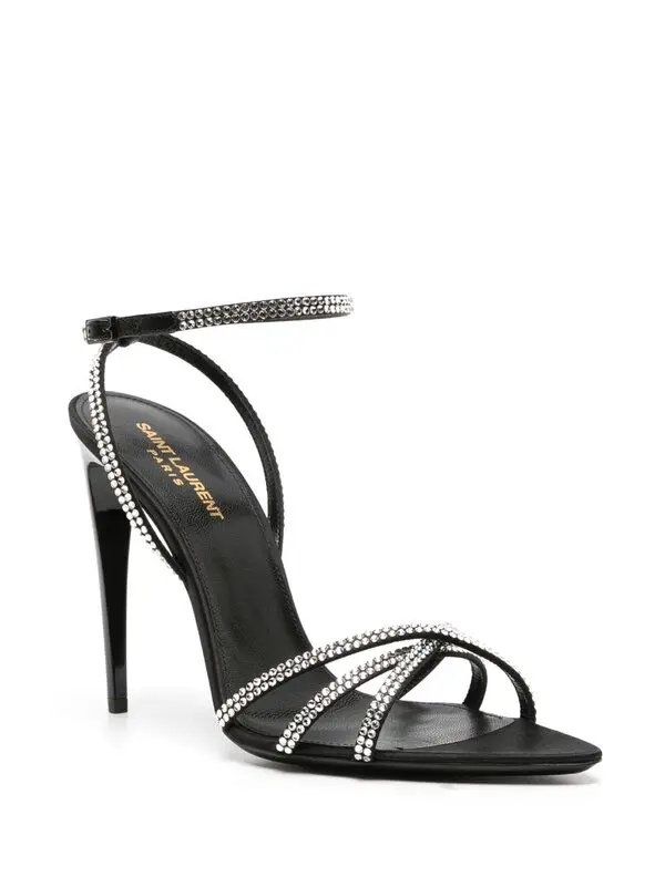 Saint Laurent Ava 105mm Rhinestone Sandals
