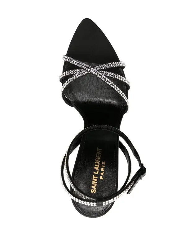 Saint Laurent Ava 105mm Rhinestone Sandals