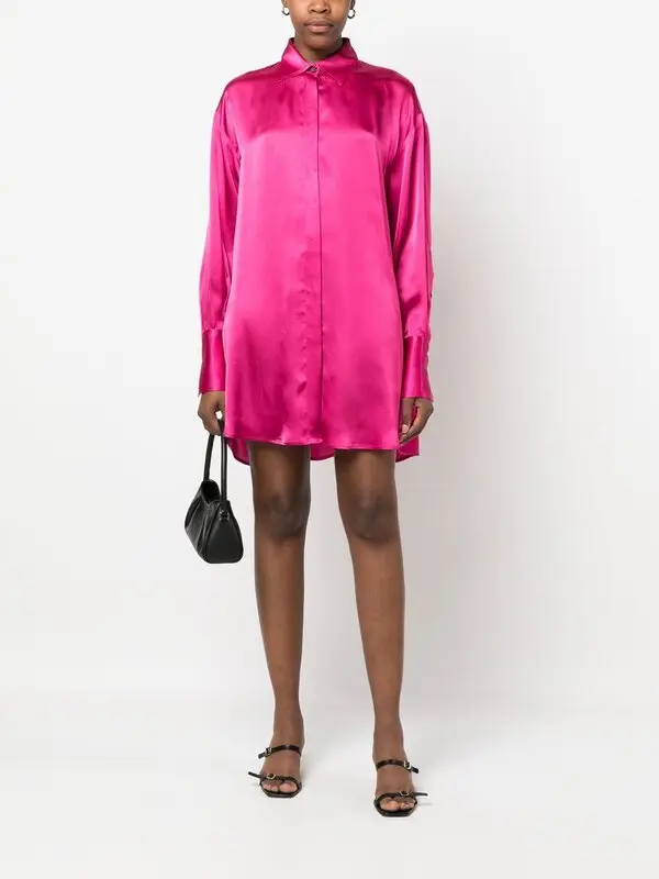 BLANCA VITA Oversized Mini Shirtdress - Pink
